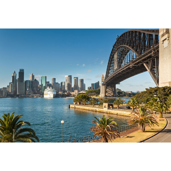 Ebern Designs Laycen Sydney Harbour Bridge Wrapped Canvas Photograph